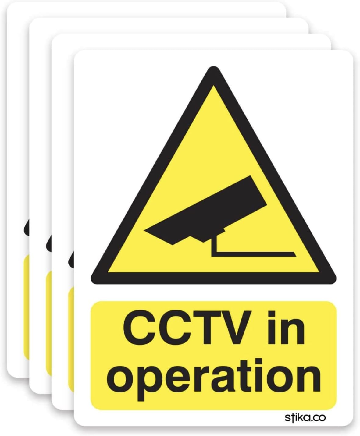 Pack of 4 CCTV In Operation Stickers – 5cm x 7cm Self-Adhesive Vinyl ...