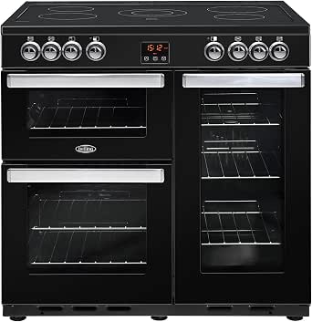 Belling Cookcentre 90E 90cm Electric Range Cooker - Black : Amazon.co ...