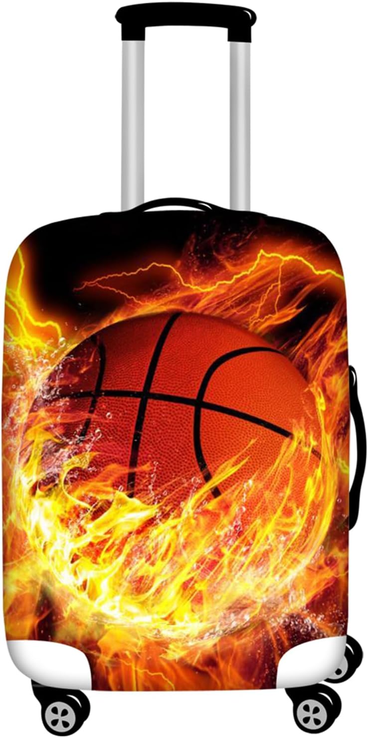 Amazon.com | Forchrinse Burning Basketball Print Luggage Cover ...