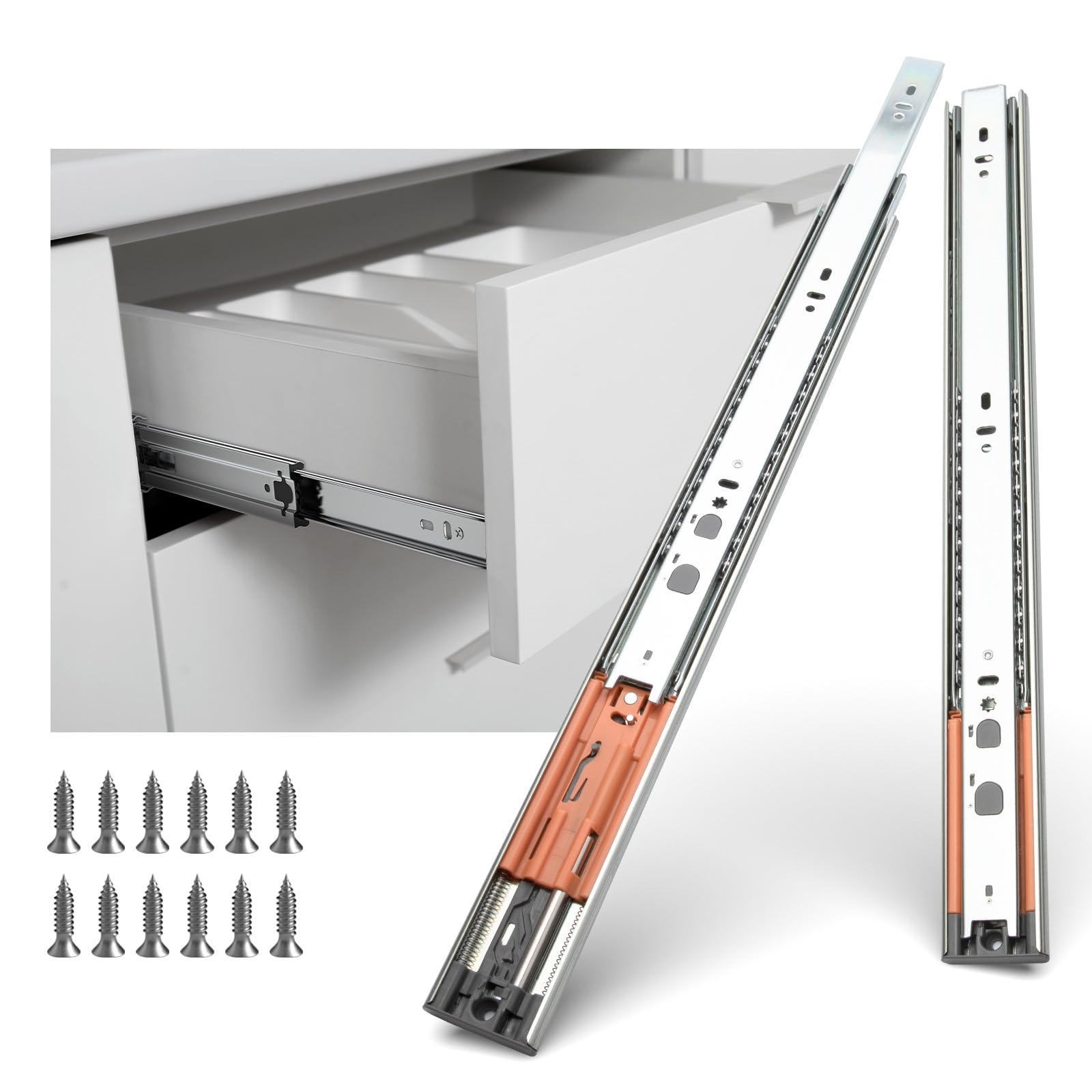 LONTAN 18 Inch Soft Close Push to Open Drawer Slides, Heavy Duty Full ...