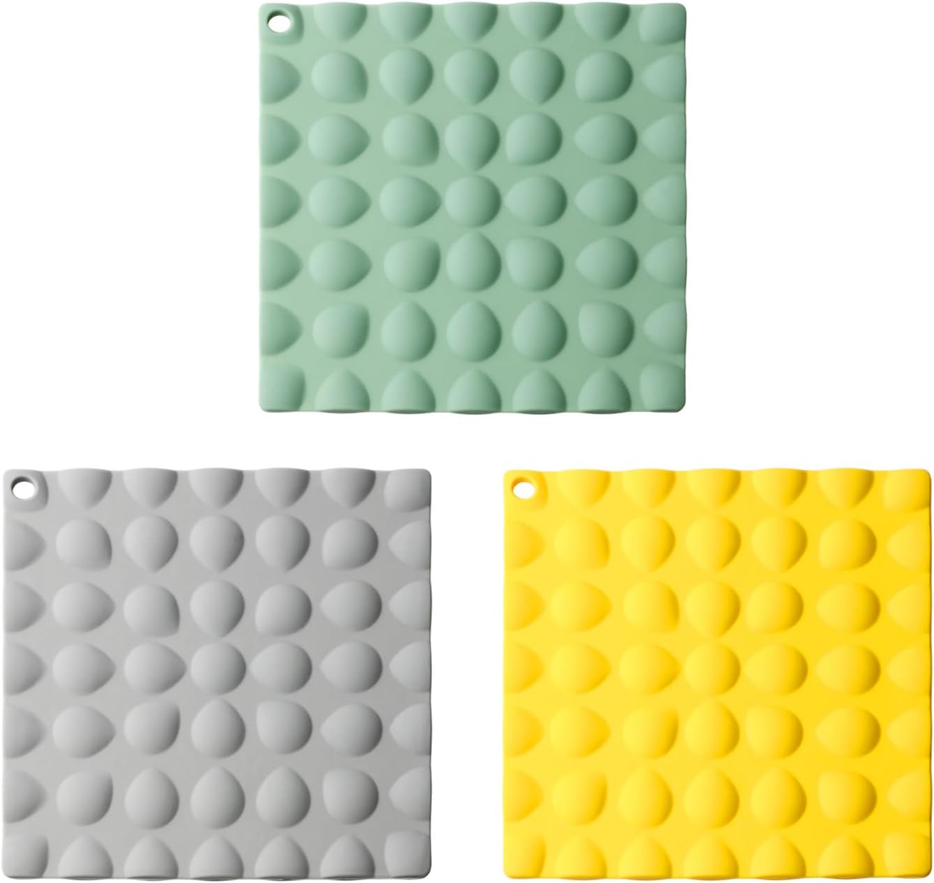 Amazon.com: Silicone mat, Set of 3, Green, Gray, Yellow。 Hotpads for ...