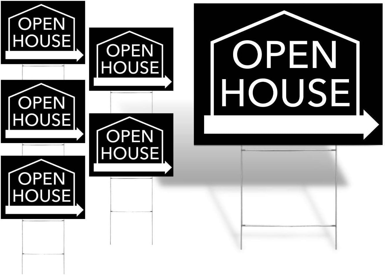 Amazon.com : Open House Yard Signs - (5 Pack) - Real Estate Yard Signs ...