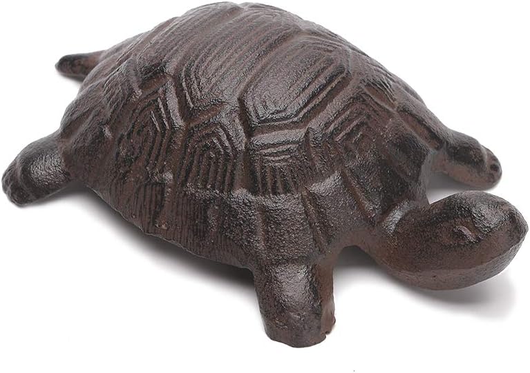 Amazon.com: BRASSTAR Cast Iron Turtle Statue Home Office Desk Garden ...