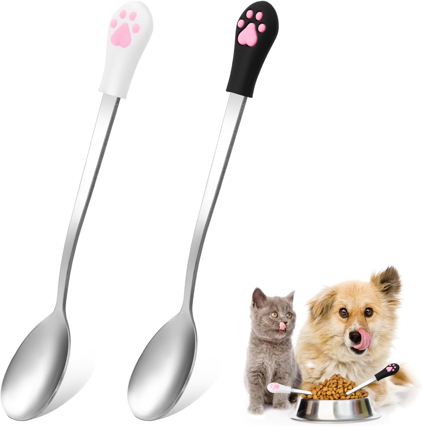 Pet Supplies : 2 Pcs Dog Cat Spoon Wet Food Storage Pet Feeder Small ...