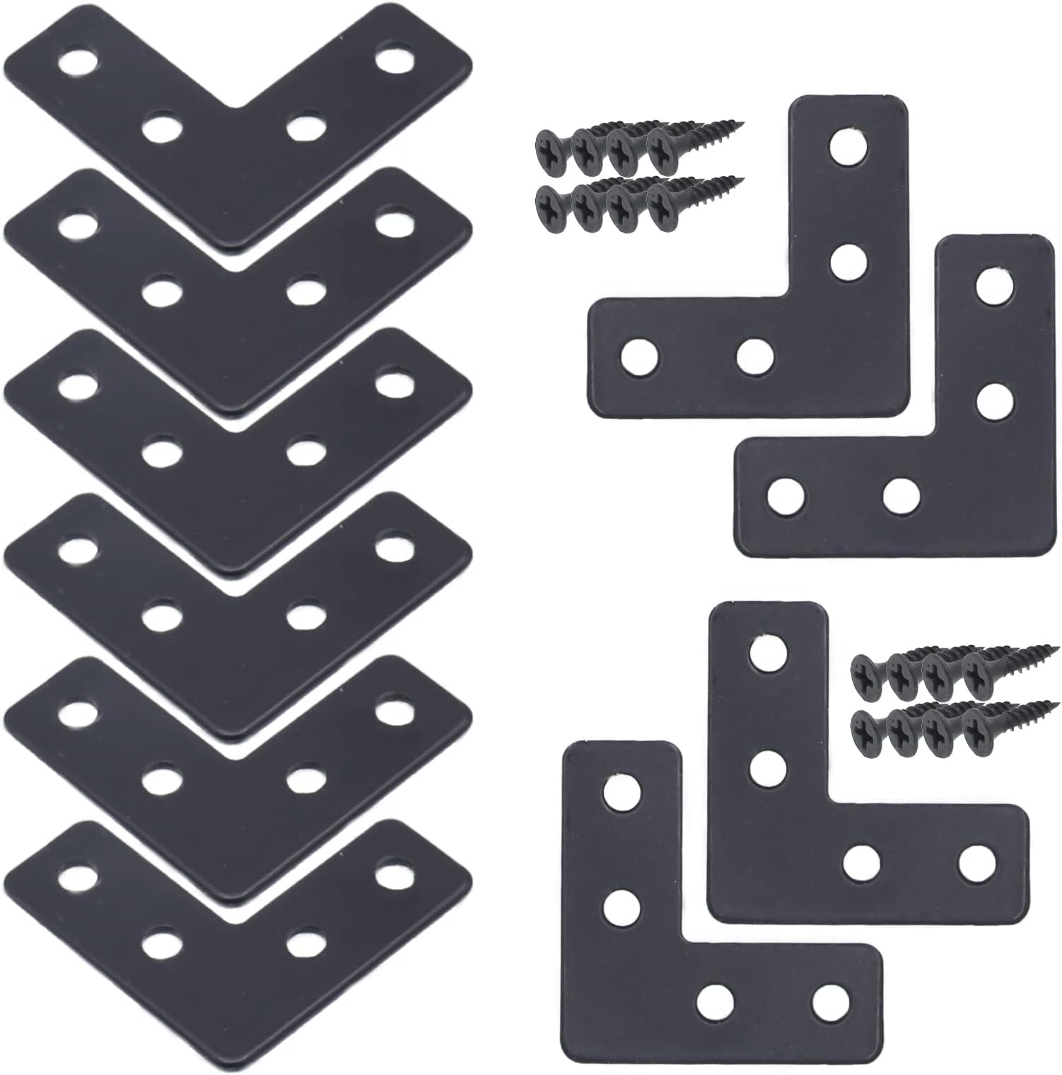 Amazon.com: Joyangy 20pcs Black L Flat Shape Braces Corner Bracket ...