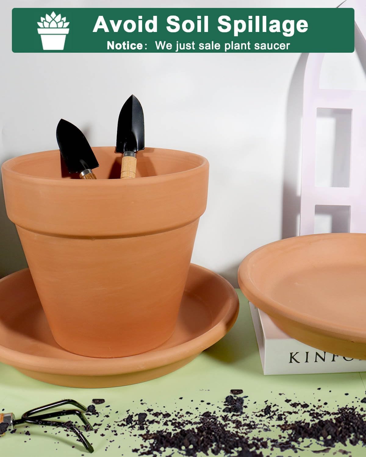 Platillo grande de terracota de 11 pulgadas, 3 platillos grandes y ...