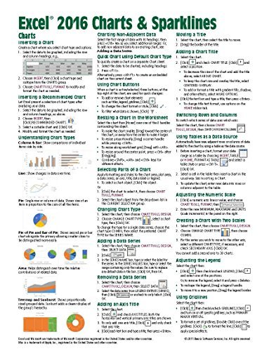 Microsoft Excel 2016 Charts & Sparklines Quick Reference Guide - Windows Version (Cheat Sheet of ...