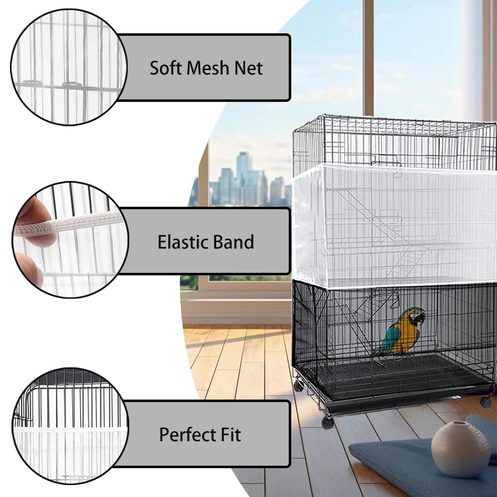 WsKingWA Extra Large Bird Cage Cover Airy Soft Birdcage Cover Skirt ...