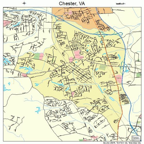 Amazon.com : Large Street & Road Map of Chester, Virginia VA - Printed ...