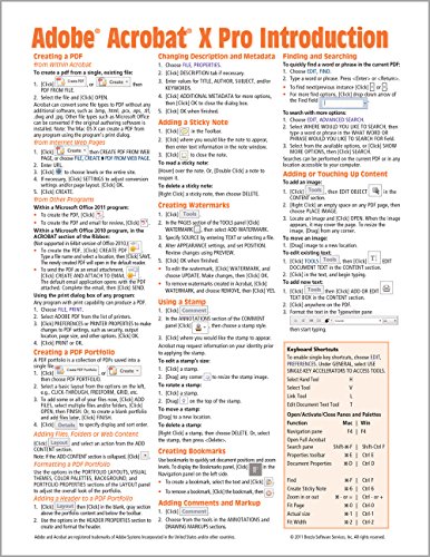 Adobe Acrobat X Introduction Quick Reference Guide (Cheat Sheet of ...