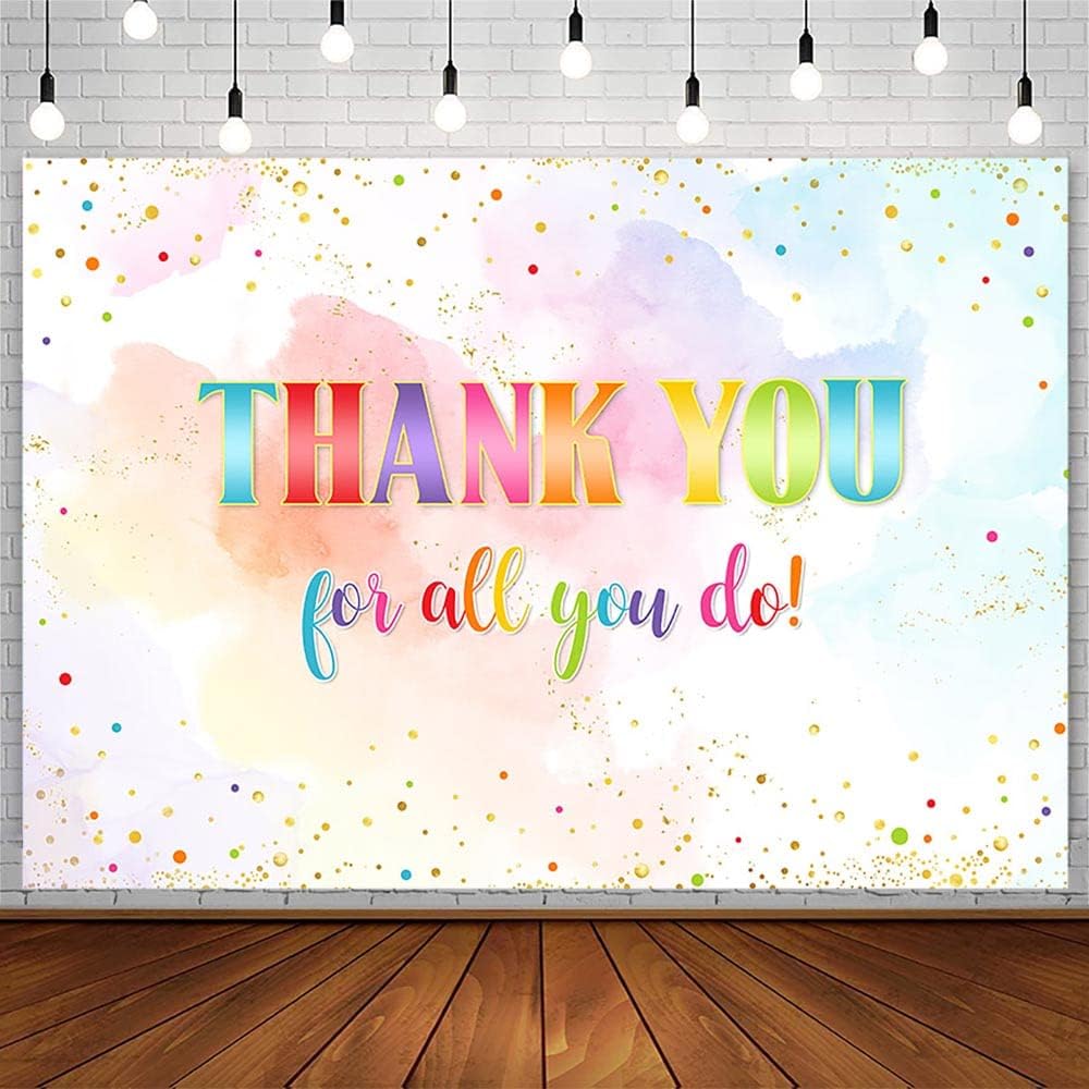 Amazon.com : SJOLOON Thank You for All You Do Backdrop Employee ...