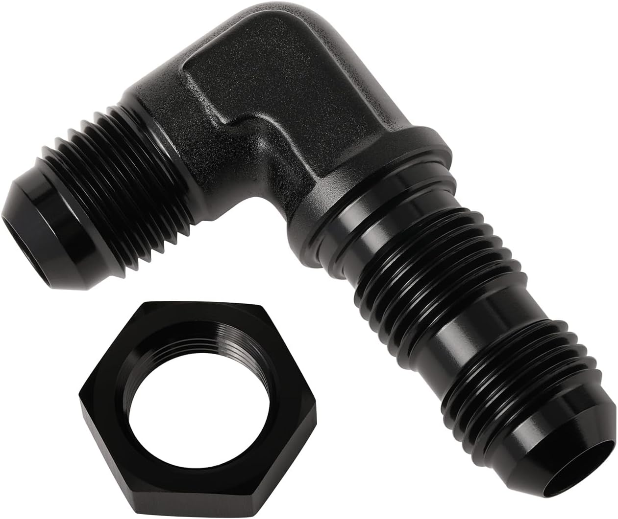 Amazon.com: BLACKHORSE-RACING 6AN To 6AN Straight Black Male Flare ...