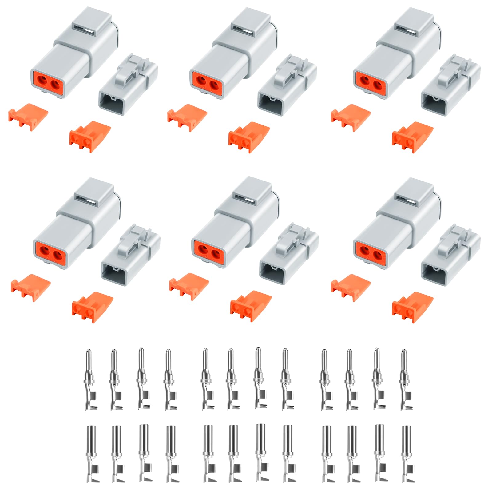 Amazon.com: 48 PCS Deutsch DTP Connector Kit 2 Pin Automotive ...