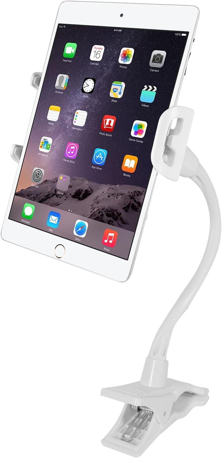 Amazon.com: Macally Clip On Tablet Holder | Gooseneck iPad Holder for ...
