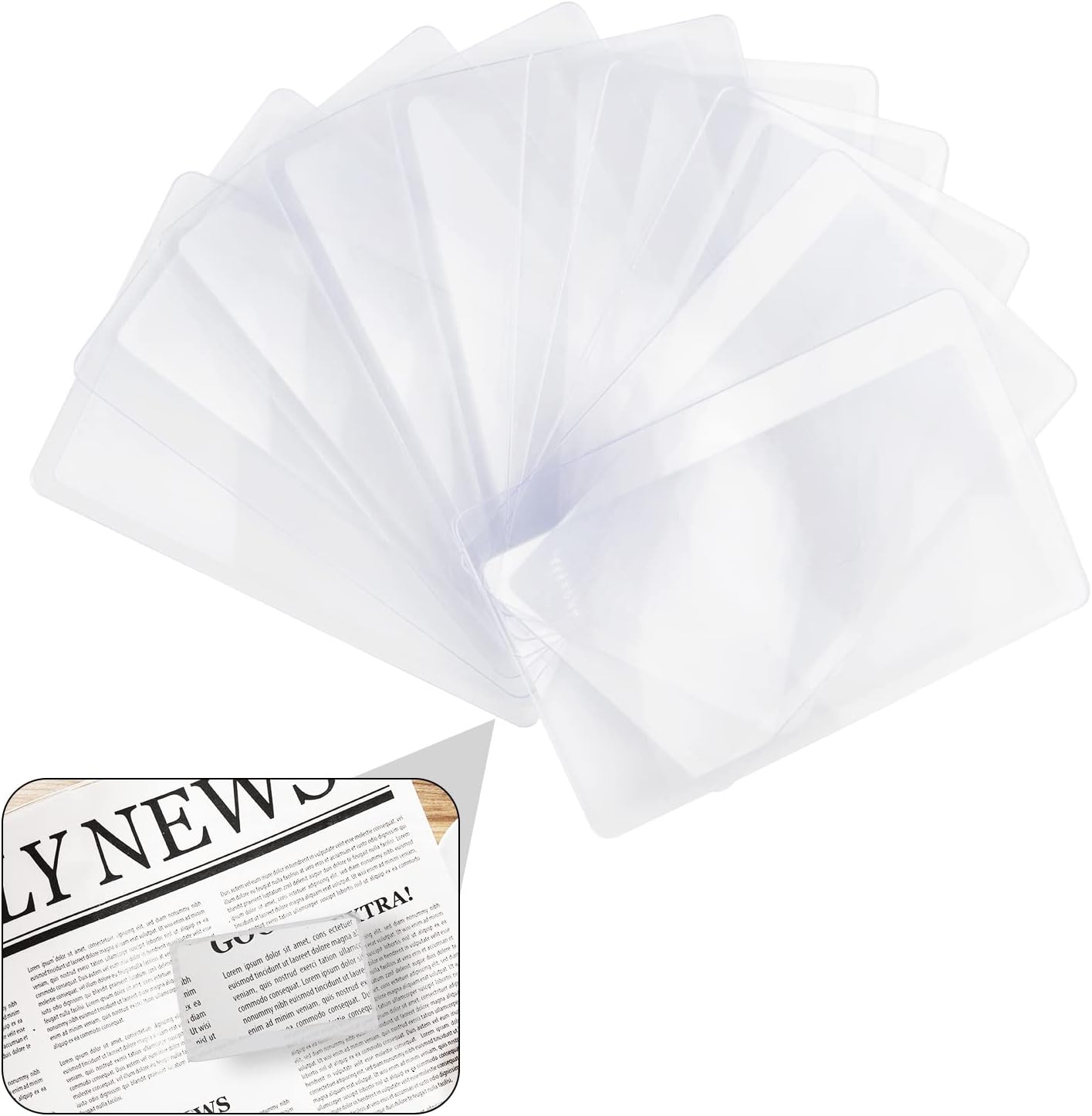 Amazon.com: ORNOOU Credit Card Sized Magnifying Lenses 300% Fresnel ...