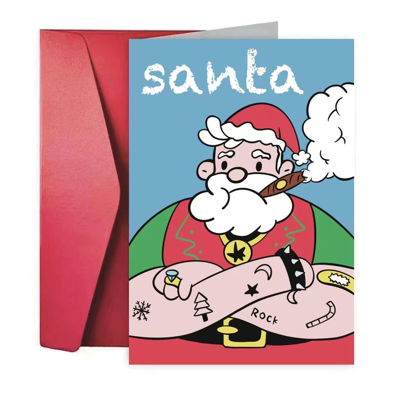 Amazon.com : LuckymyliXY Funny Santa Cards - Rude Christmas gifts for ...