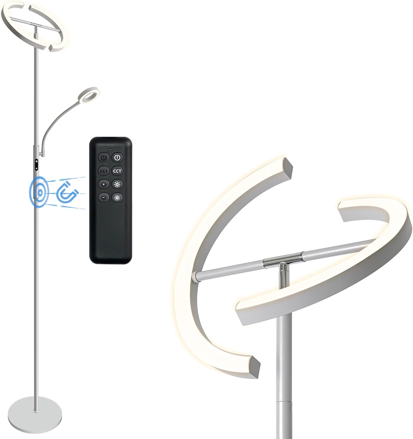 Laiebri Modern LED Rotatable Floor Lamp with Reading Light,Eye ...