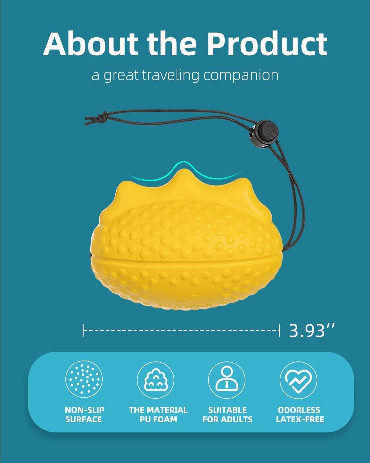 2PCS Finger Ball Exerciser Grip Ball for Hand,Portable Wrist Strap ...