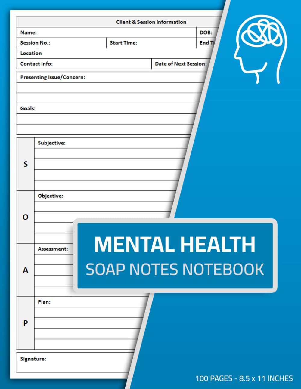 Mental Health SOAP Notes Notebook: SOAP Note-Taking Sheets for ...