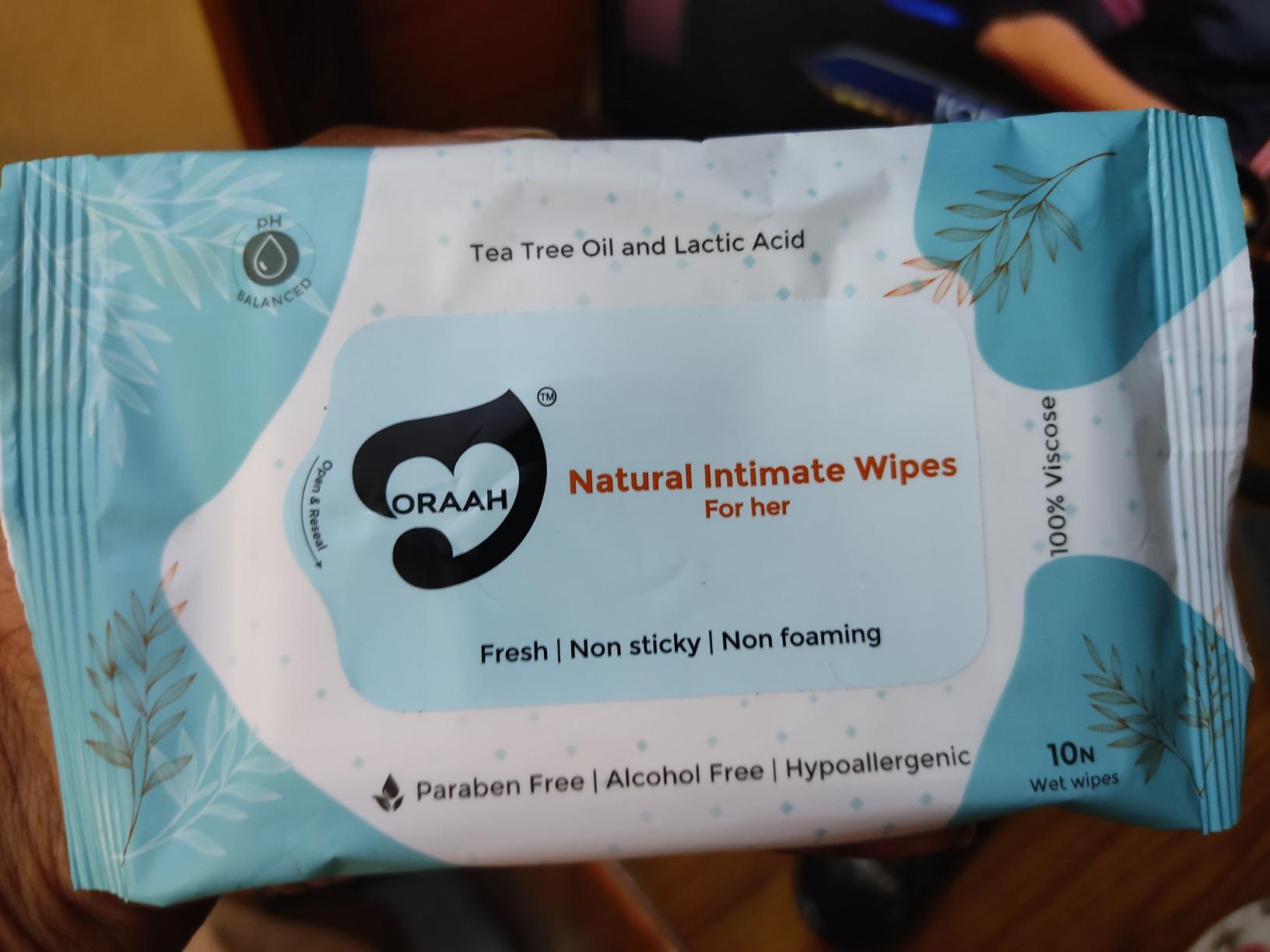 Oraah Natural Intimate Hygiene Wipes for Women, 10 Pack (Set of 6 ...