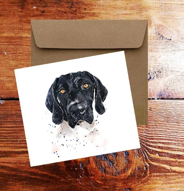 Amazon.com: Black German Shorthaired Pointer Art Square Card.GSP cards ...