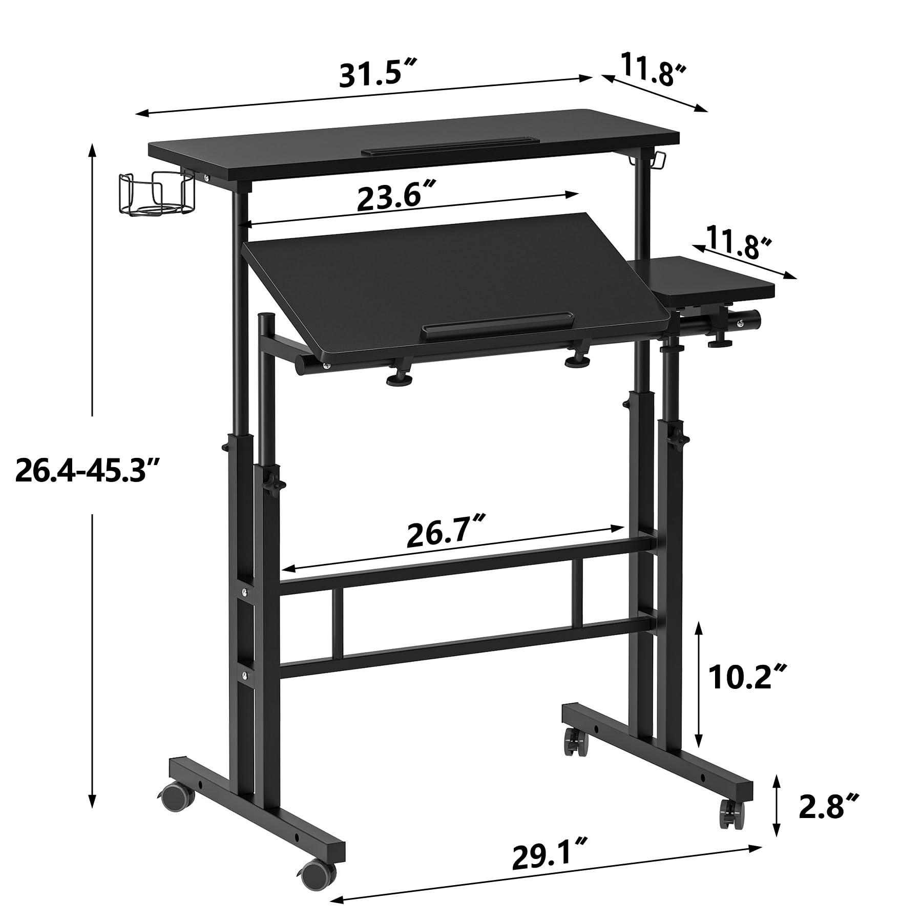 Snapklik.com : Soges 31.5in Height Adjustable Desk Standing Desk Laptop ...