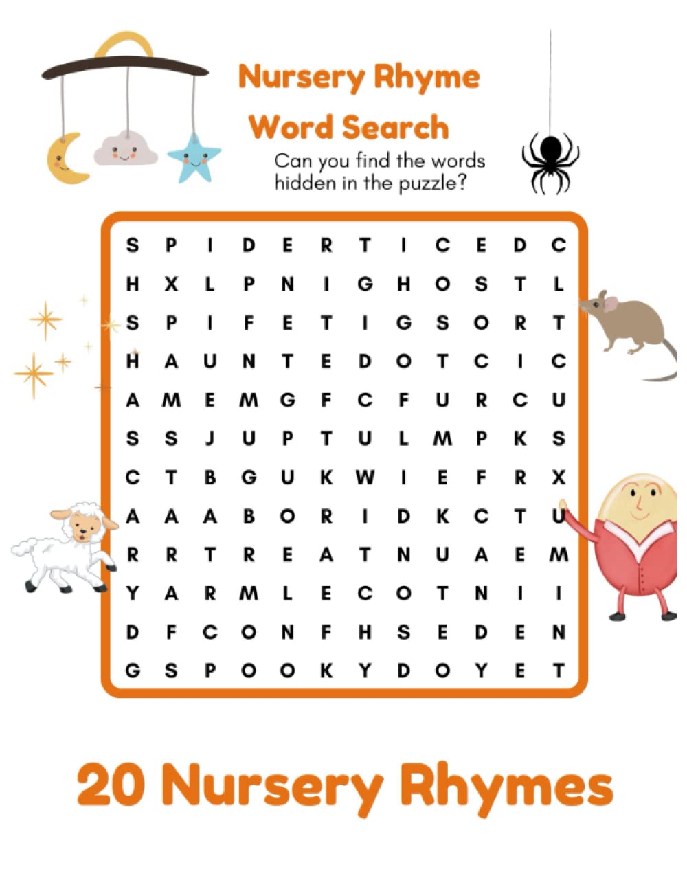 Nursery Rhyme Word Search | 20 Nursery Rhymes: Large Print Word Seek ...