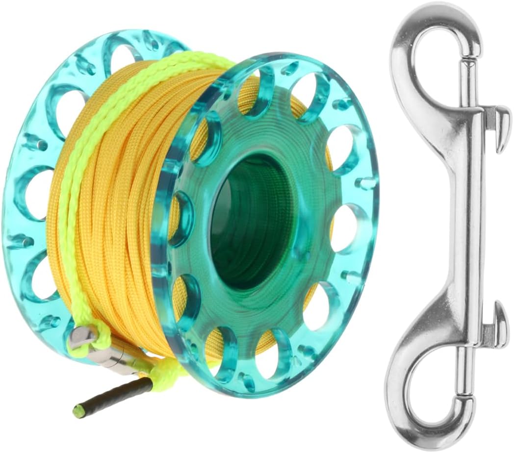 Amazon.com : Fiozinx 100FT Scuba Diving Reel Large Scuba Spool Finger Reel with Double-Ended ...