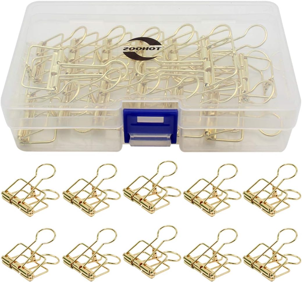 Zoohot 32mm Gold Metal Binder Clips - Pack of 15 : Amazon.co.uk ...