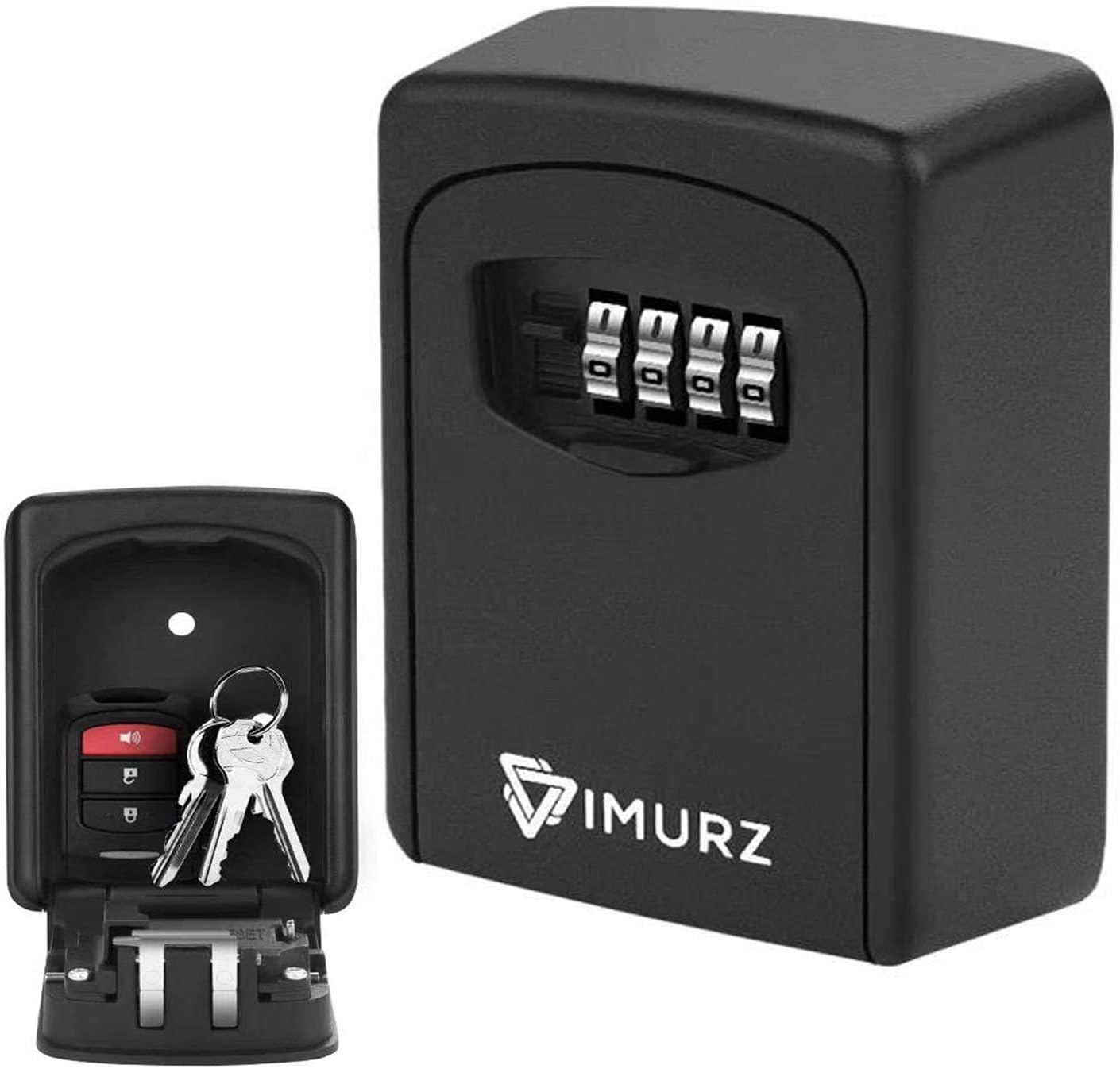 Key Safe Wall Mounted Lock Box Outdoor 4 Digit Combination Lockbox Key ...