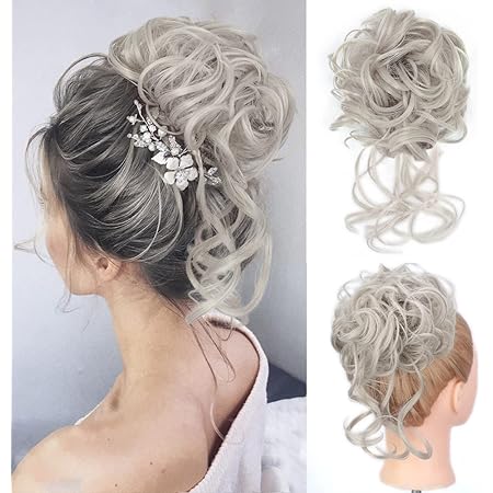 Amazon.com : Messy Bun Hair Piece, HOOJIH 2PCS Tousled Updo with ...