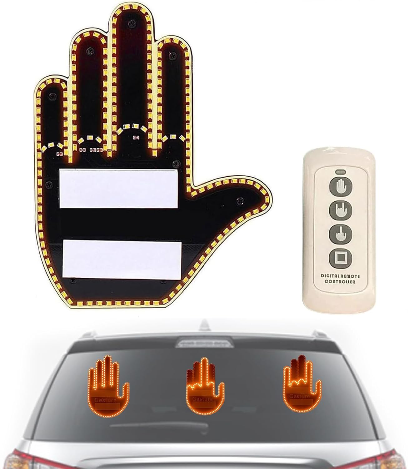Amazon.com: Glogesture LED Hand Sign Middle Finger, Glogesture Hand ...