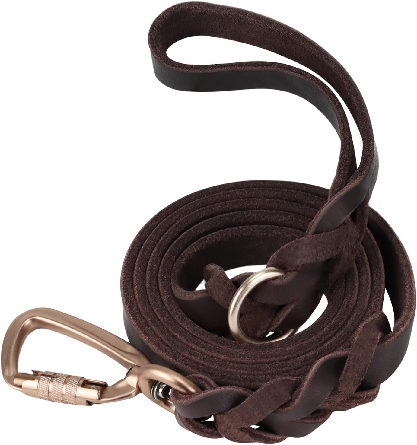 Joytale Leather Dog Lead - Genuine Cowhide, Heavy Duty with Aluminum ...