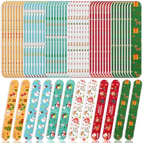 Amazon.com : FOMIYES 12Pcs Christmas Nail Files Double Sided Nail File ...