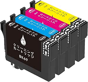 Amazon.co.jp: エプソン用 IC4CL69 洗浄液 IC69 洗浄カートリッジ IC69 4色セット(ICBK69 ICC69 ICM69 ICY69)インク目詰まり・かすれ解消 ...