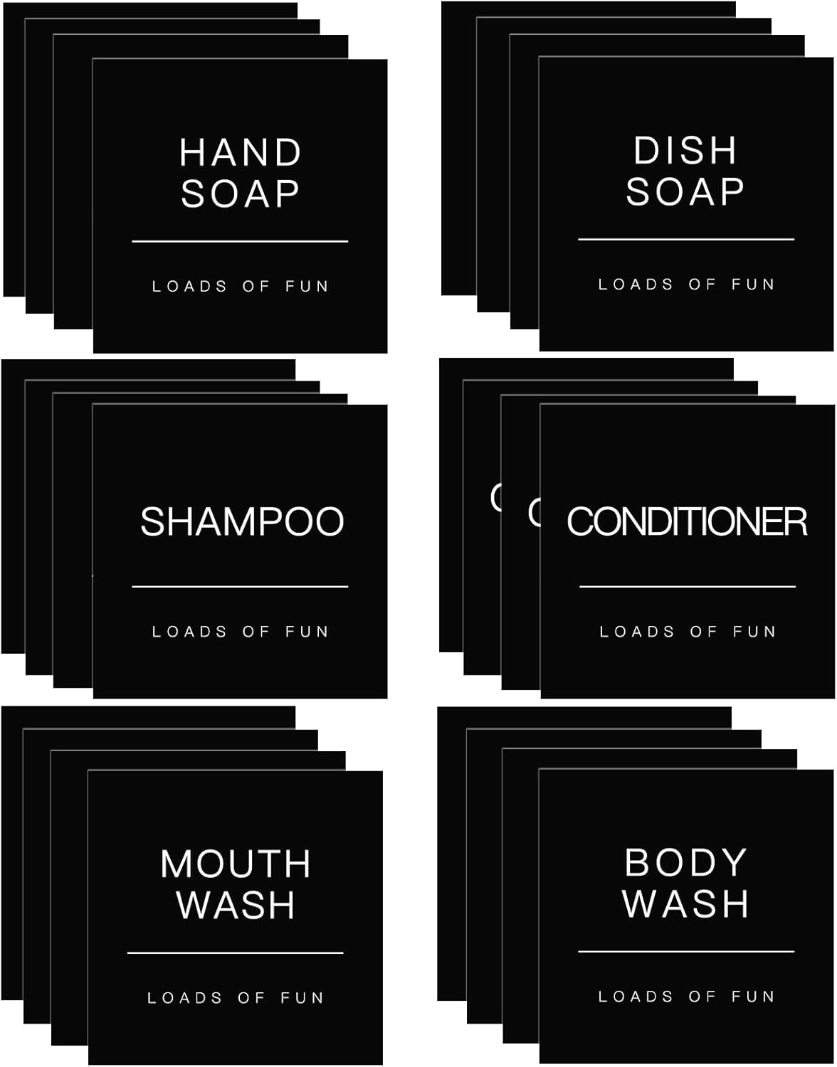 Amazon.com: HVSWLY 24PCS Black Waterproof Soap Dispenser Labels, Modern ...