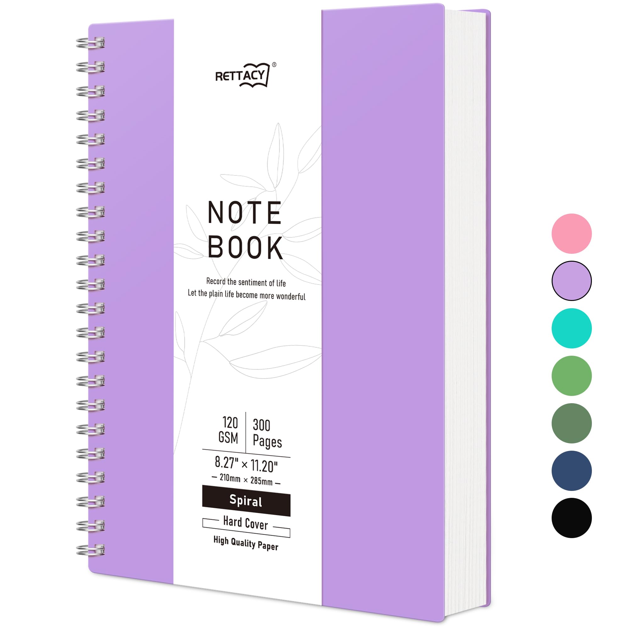 RETTACY Blank Notebook A4, Plain Note Book 120gsm with 300 pages/150 ...