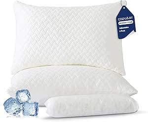 Amazon.com: COZYART Shredded Memory Foam Bed Pillows,Adjustable Medium Firm Pillows Queen Size,1 ...