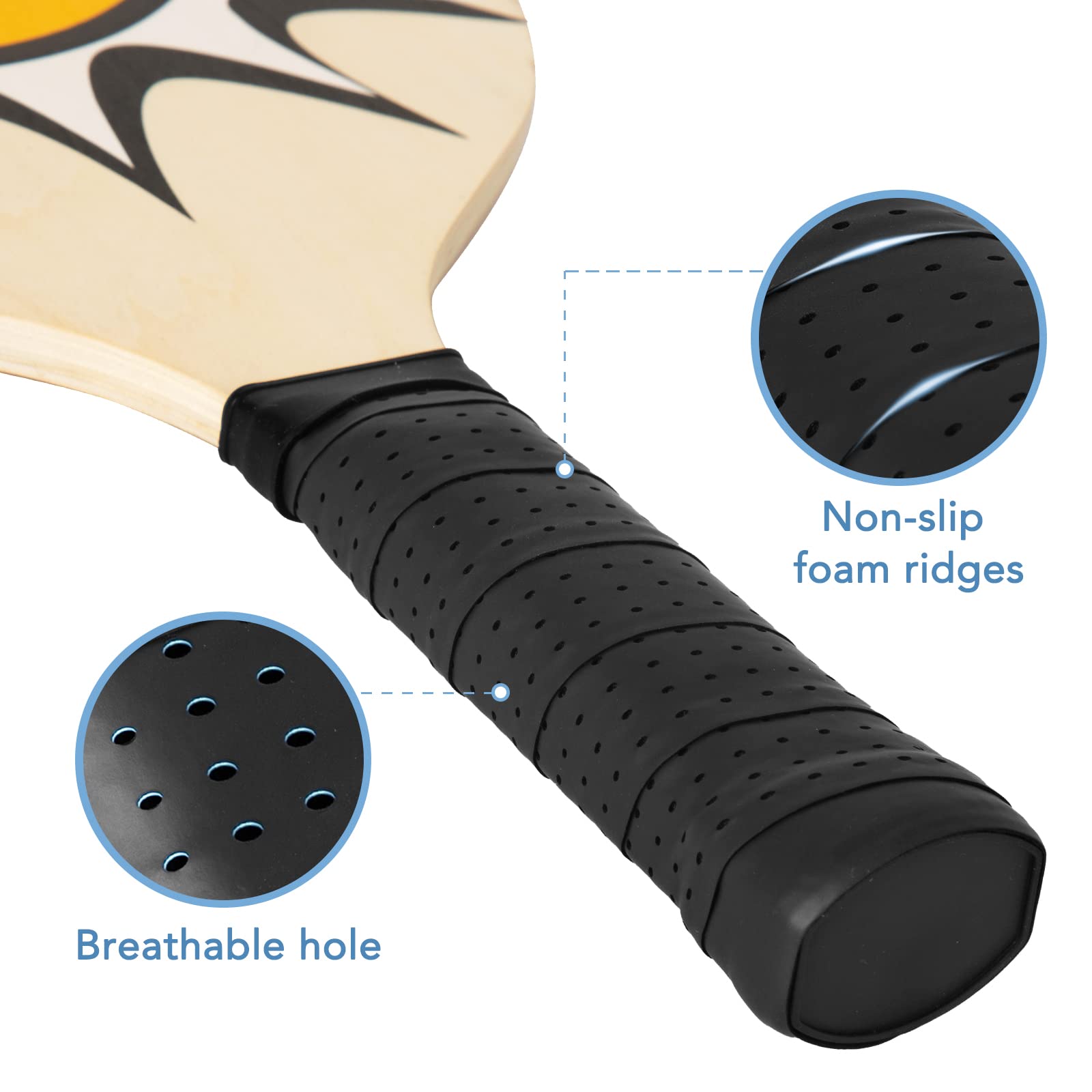 OMOTIYA Pickleball Paddles Set - Wooden Pickleball Paddles Set of 4 ...