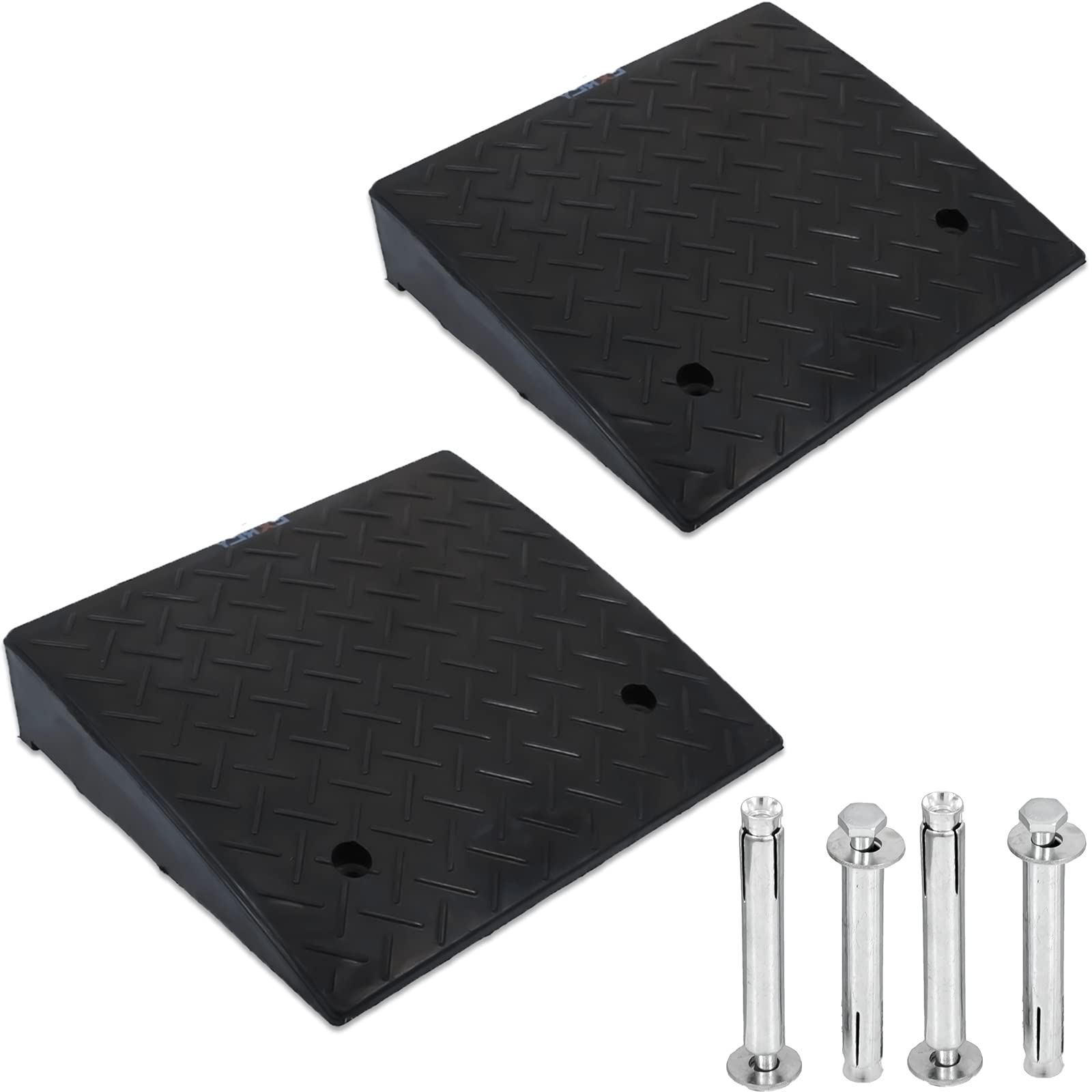 Buy CXRCY Rubber Driveway Curb Ramps 5.3” Curb Rise Threshold Ramps 2 ...