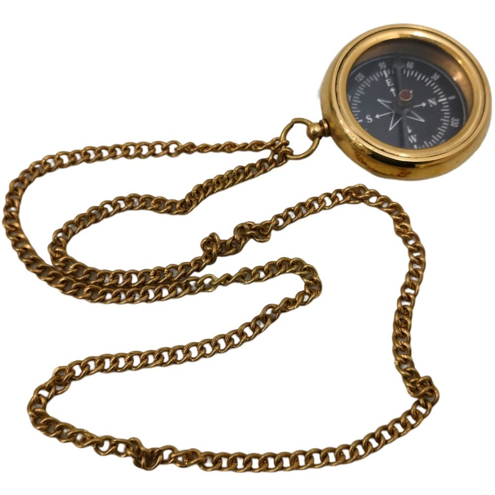 Amazon.com : Vintage Style Brass Pocket Compass Handmade Shiny Small ...