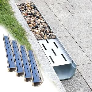 Amazon.com: 2 Pcs 4 6 8 10 Pack Narrow Linear Channel Drain Kit, Deck ...