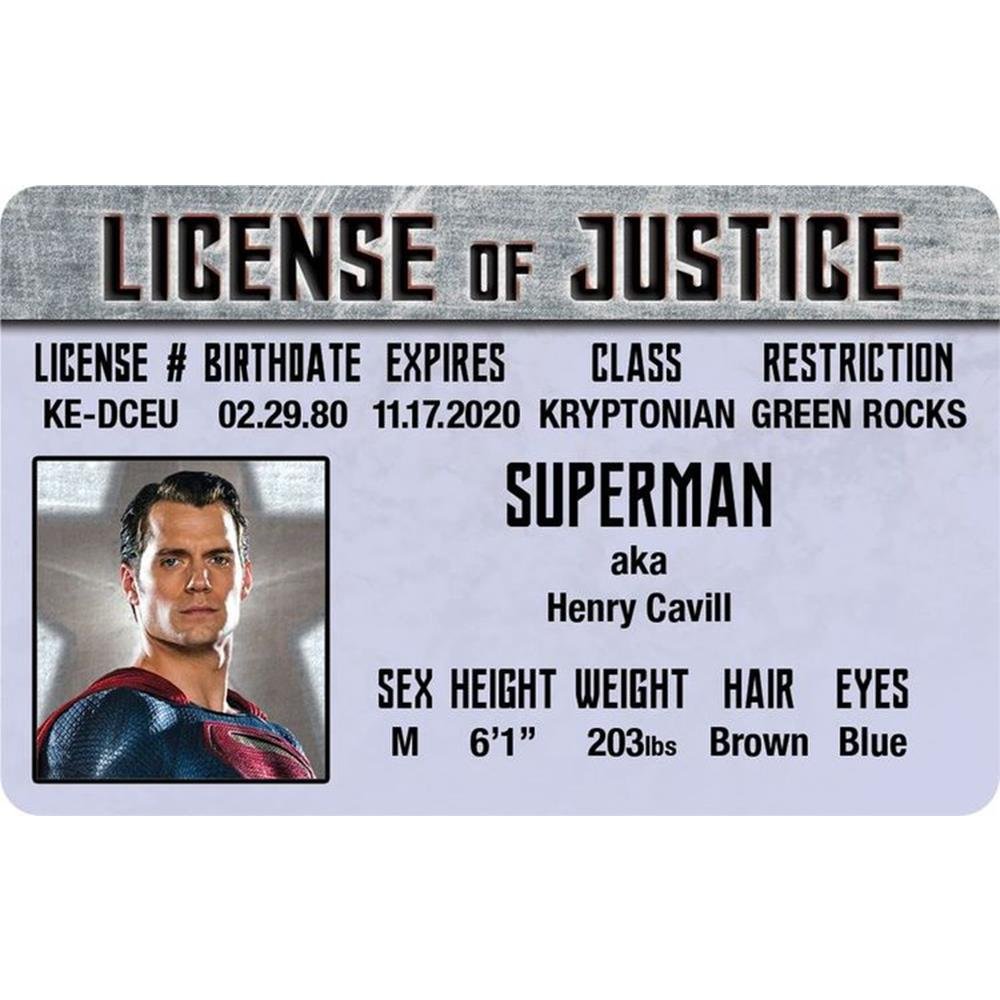 Amazon.com: Signs 4 Fun Parody Driver’s License | Superman – Henry ...