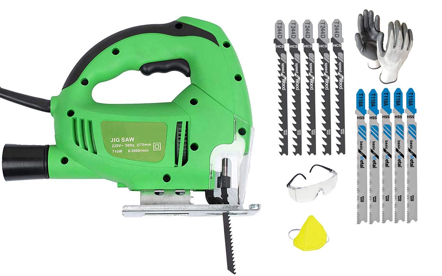 ISC Powerful Jigsaw Machine with Variable Speed and Blades for Metal ...