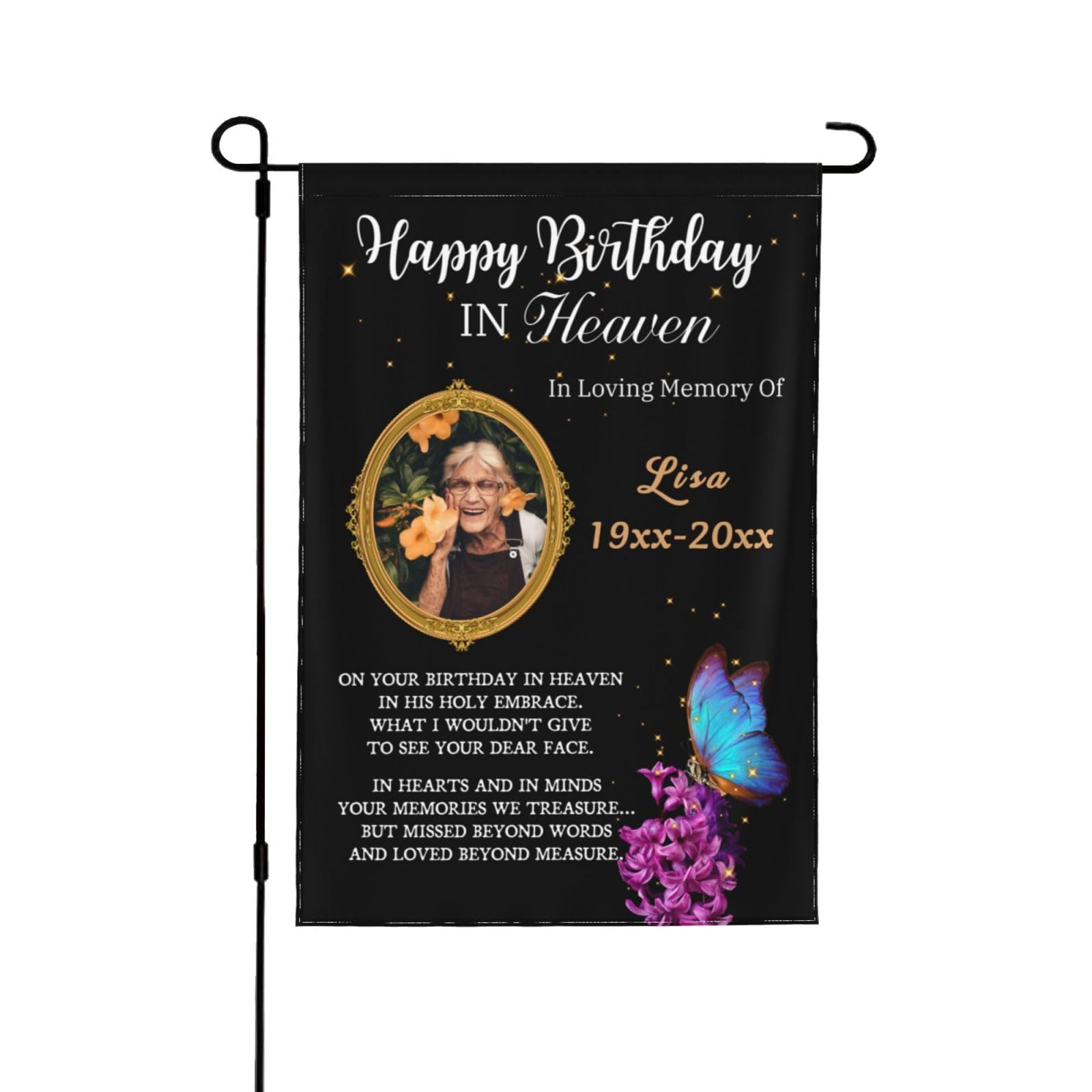 Amazon.com : Personalized In Loving Memory Flag with Photo Name Date ...