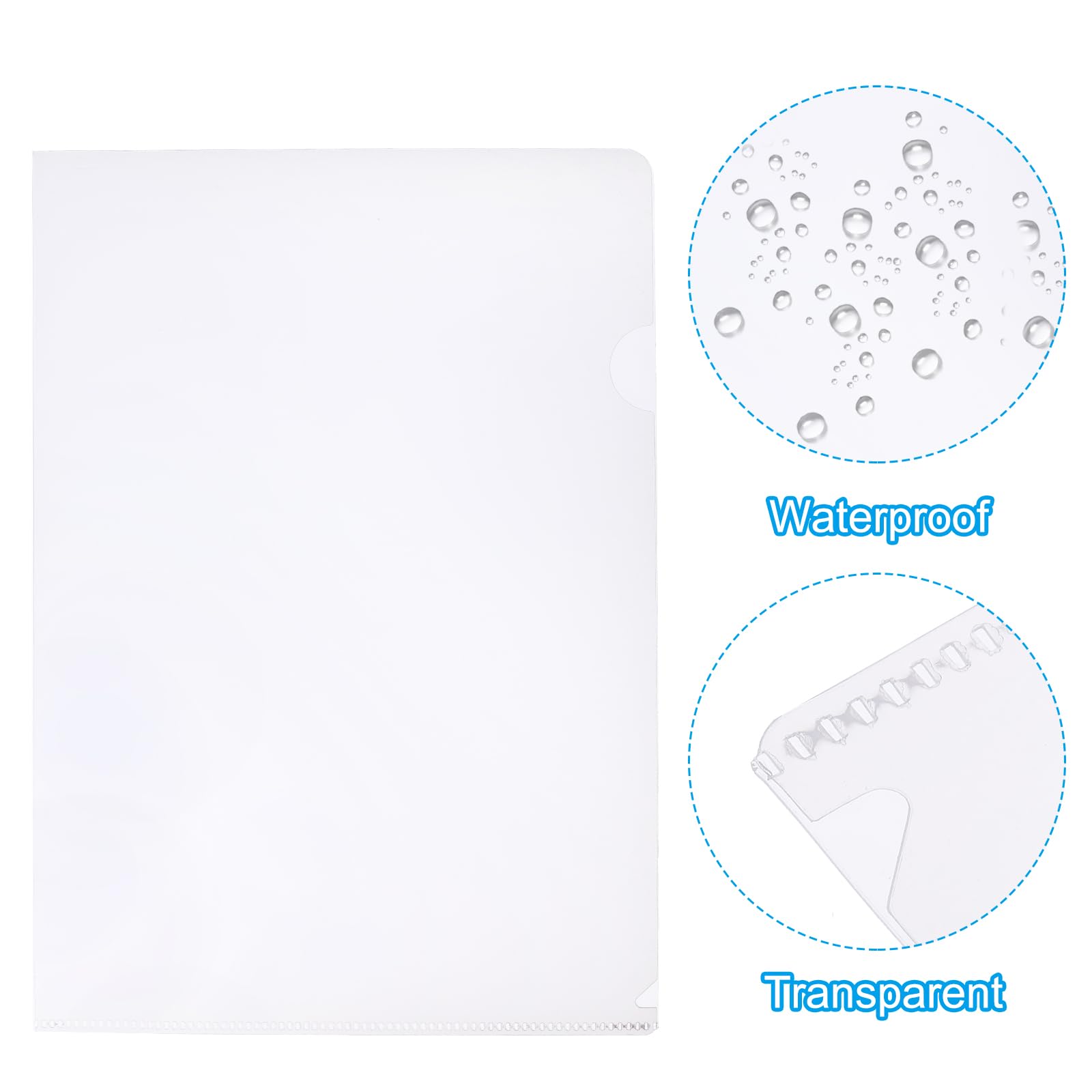 PATIKIL L Type Folders 50 Pack A4 Plastic File Project Pockets Clear ...