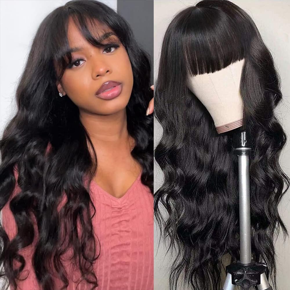Amazon.com : Goulus 5x5 Glueless Wig Human Hair Straight Lace Front ...