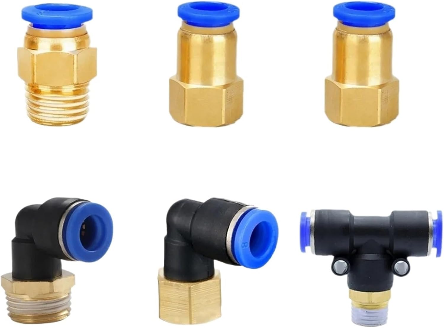 Pneumatic Air Connector Fitting PC PCF/PL/PLF 4/6/8/10/12mm Thread 1/8 ...