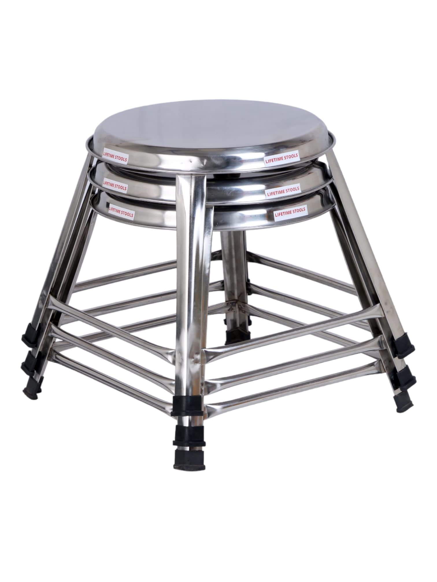 Lifetime Stools Stainless Steel Stool For Sitting, Round Shape - Home,Doctor,Medical/Salon Stool ...