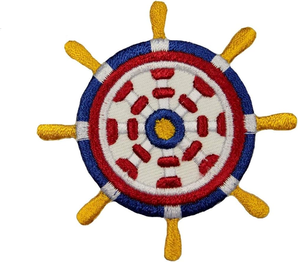 Amazon.com: ID 2679 Nautical Ship Wheel Patch Marine Sail Boat ...